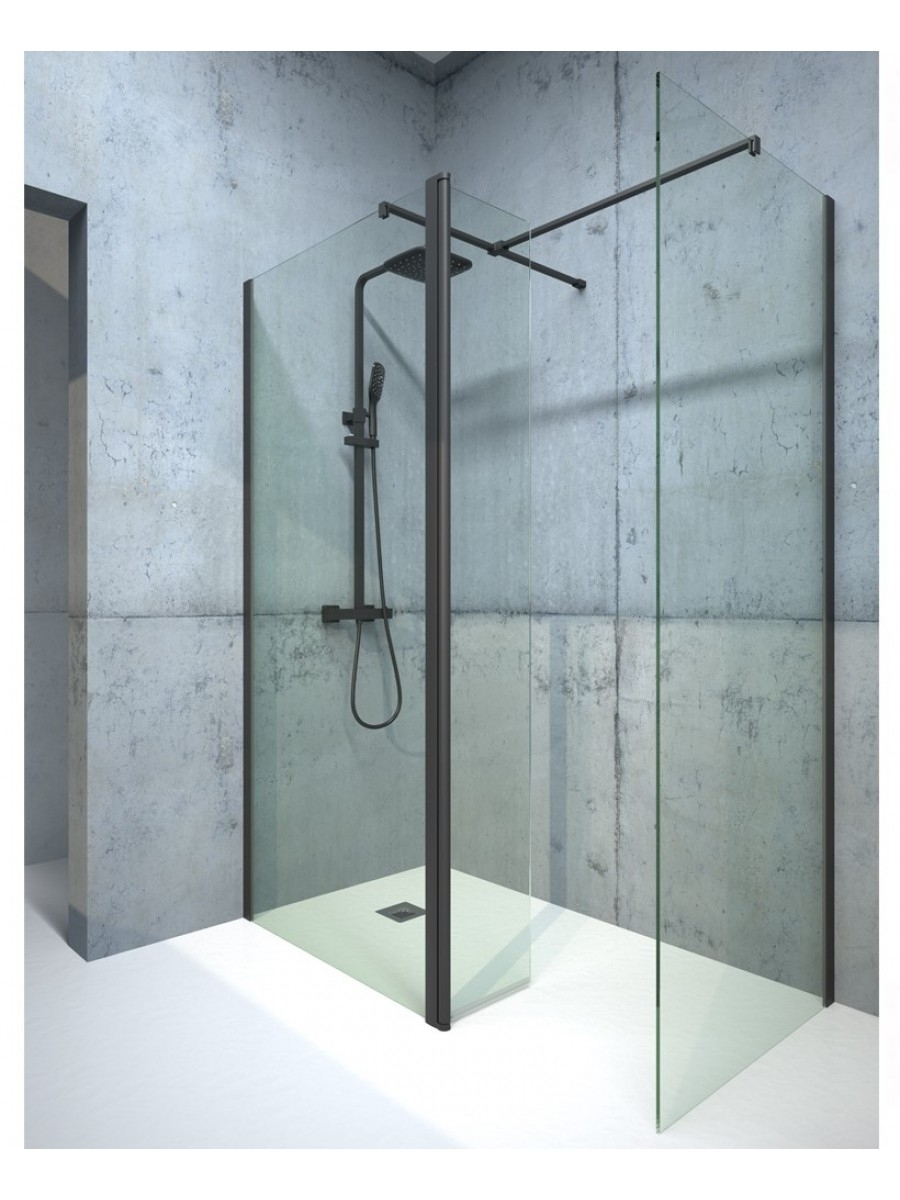 Wetroom Panels Apura Black 300mm Wetroom Flipper Panel